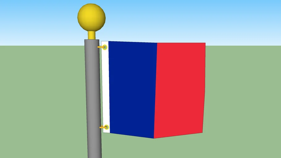Paris Flag with Flagpole | 3D Warehouse