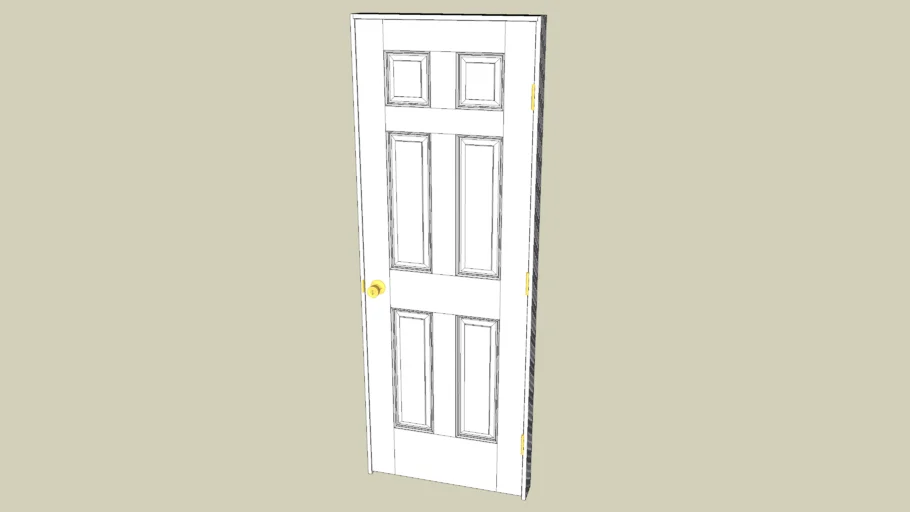 Interior Door 80'x28', 6 Panel w/ 4.5' Frame & Hardware (Arlington ...