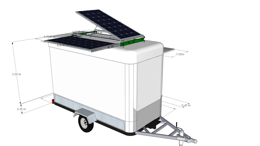 Trailer Food caravan with Solar slide and tilt system | 3D Warehouse