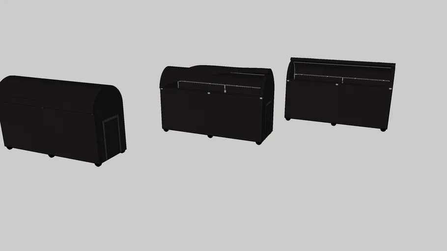 TOSTERÖ Storage box, outdoor, black 129x44x79 cm #IKEA | 3D Warehouse