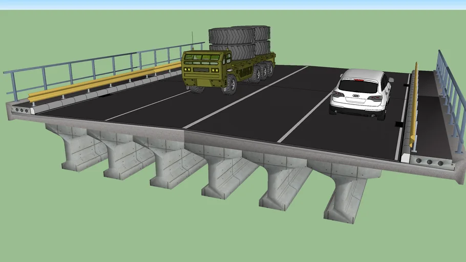 prestressed beams bridge | 3D Warehouse