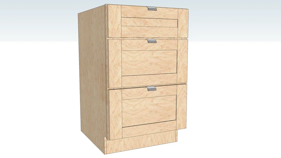 Base Three Drawer | 3D Warehouse