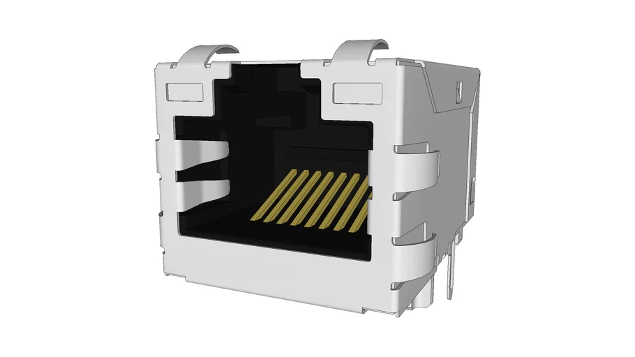 LAN RJ45 90° Ethernet Surface Mount Receptacle | 3D Warehouse