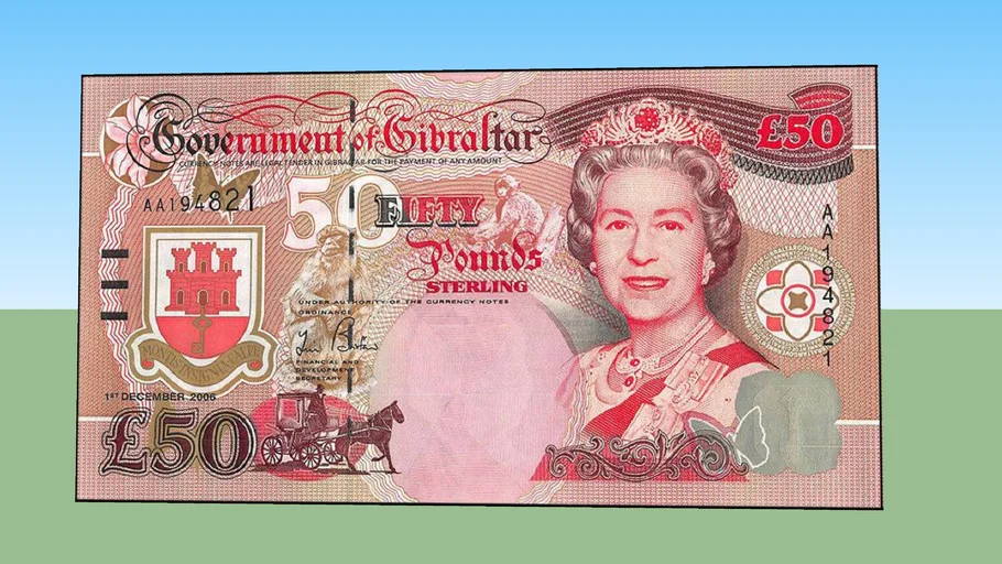 Fifty pound sterling - 50 £ | 3D Warehouse