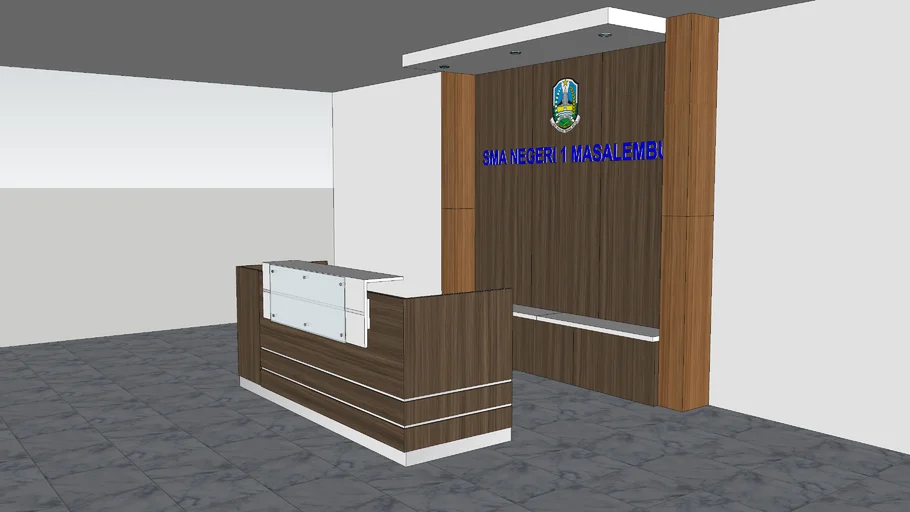 Meja + Backdrop Full ACP SMA Masalembu | 3D Warehouse