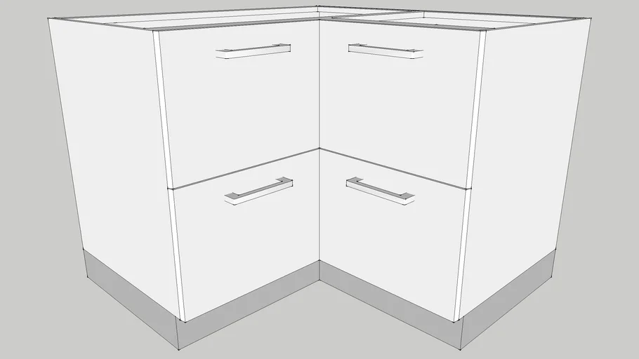 1050 Base L Corner Module with Two Drawers 1050X560X700 CID_CP10000058 ...