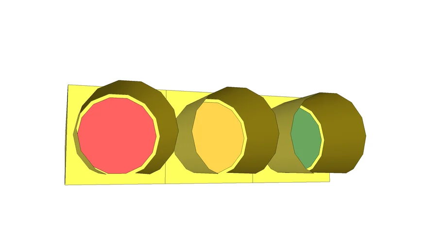 Horizontal Traffic Signal 8 Inches | 3D Warehouse