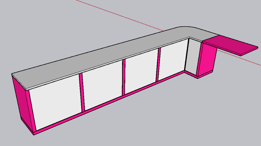 Meja kasir L | 3D Warehouse
