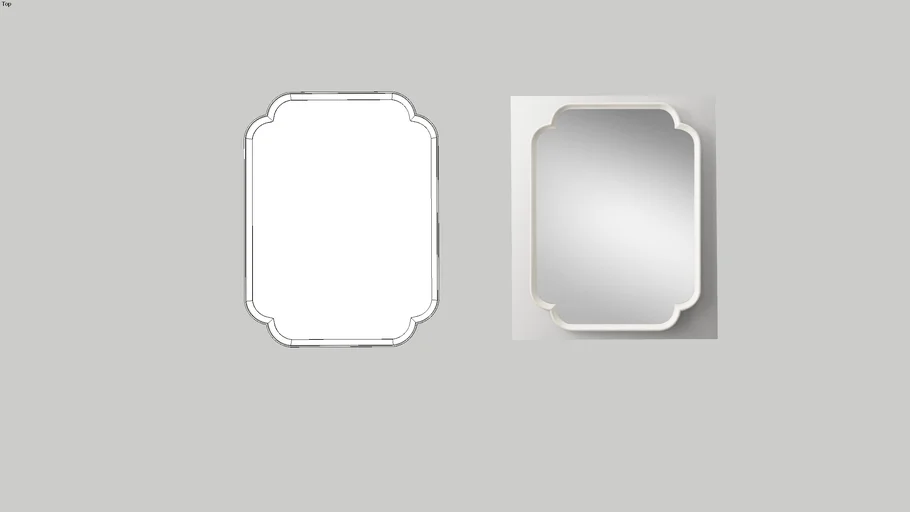 RESTORATION HARDWARE QUATREFOIL WOOD INSET DRESSER MIRROR | 3D Warehouse