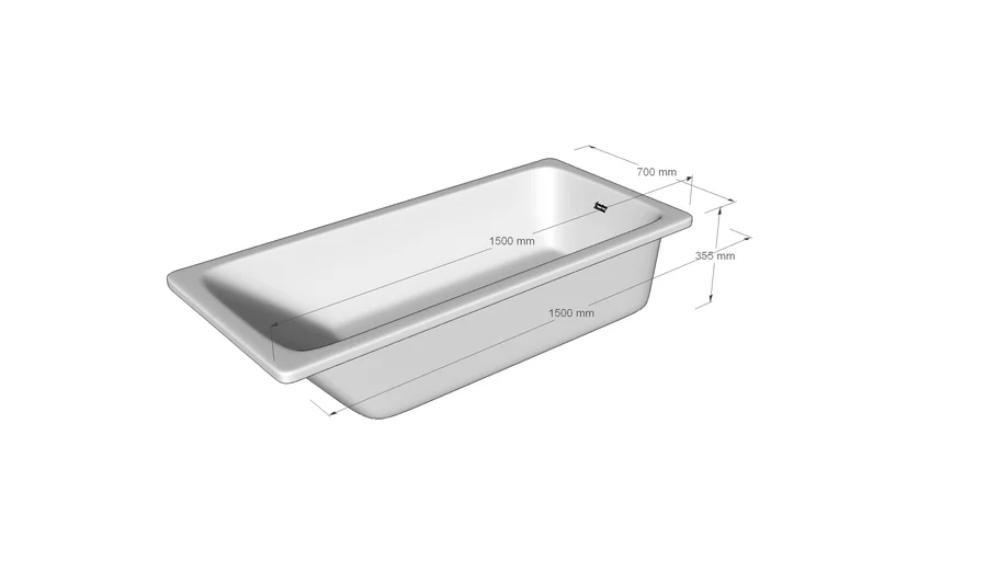 70280-WT Bồn tắm đặt sàn New Codie 1.5m | 3D Warehouse