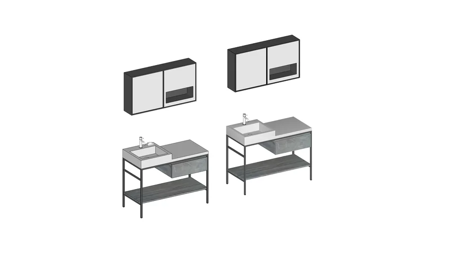 NIC Design Bathroom Set - Sink - Faucet and Mirror | 3D Warehouse