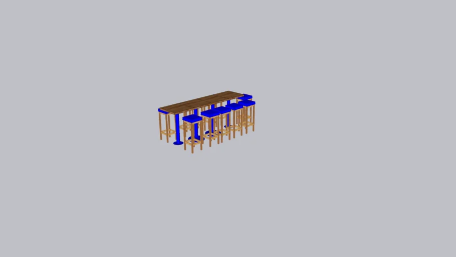 High Standing table 10-12 stools | 3D Warehouse