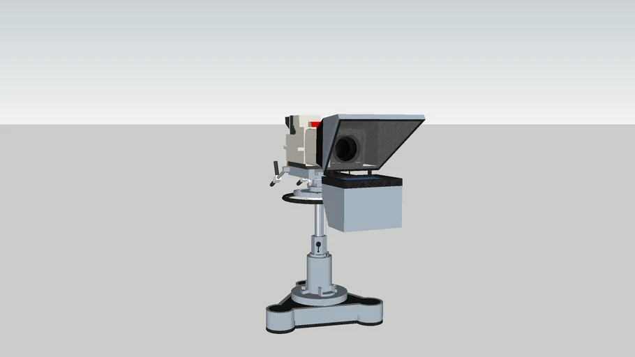 Television studio camera with VInten pedestal and teleprompter | 3D ...