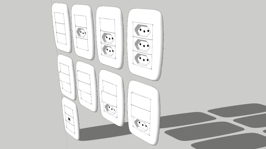 interruptor, tomada | 3D Warehouse