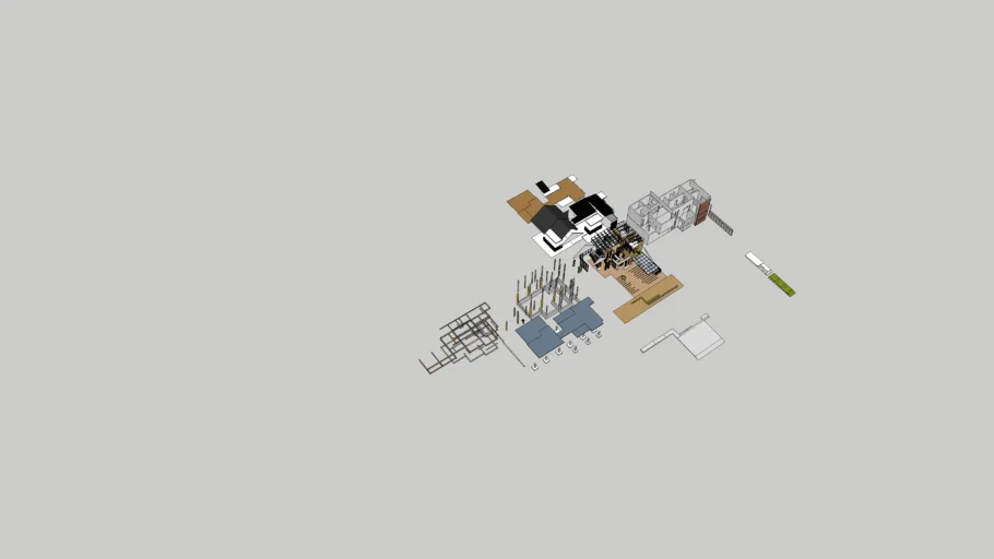 Exploded 2 stories modern minimalist house | 3D Warehouse