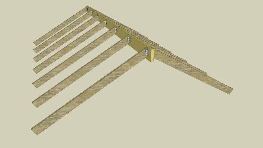 Ridge Beam and Exposed Rafters | 3D Warehouse