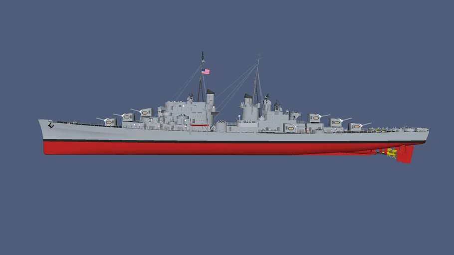 WW2+US+NAVY+USS+TUCSON+SSN+770+CRUISER+ATLANTA+CLASS | 3D Warehouse