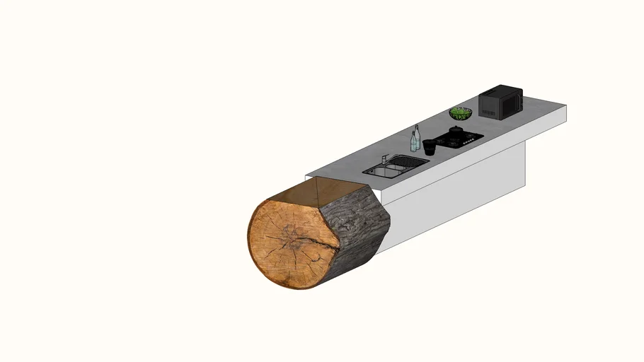 log kitchen counter | 3D Warehouse