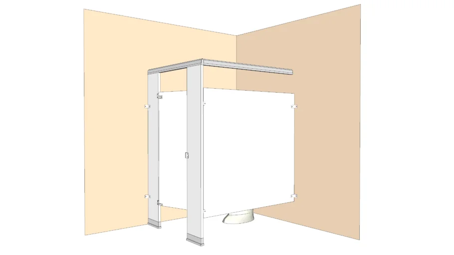 HPL Toilet Partitions - Single Corner Stall | 3D Warehouse