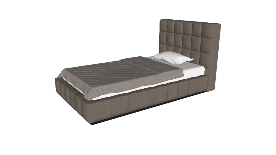 Thompson Twin Bed in Castle Gray Eco Leather by Modloft | 3D Warehouse