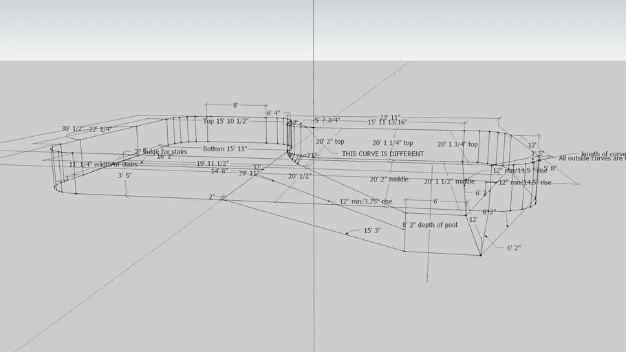 True L Pool dimensions | 3D Warehouse