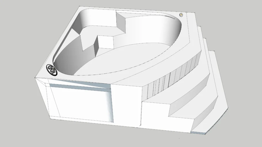 Sunken Corner Jacuzzi Bathtub | 3D Warehouse