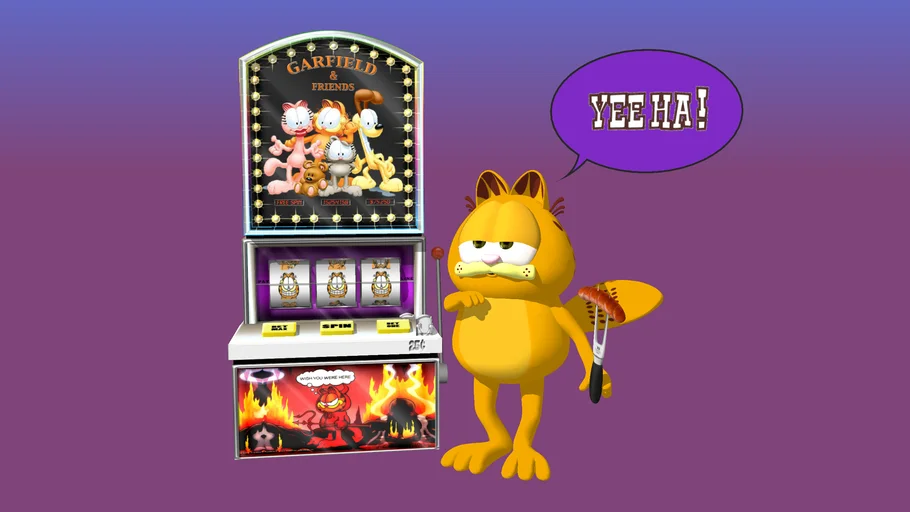 Garfield and his slot machine | 3D Warehouse