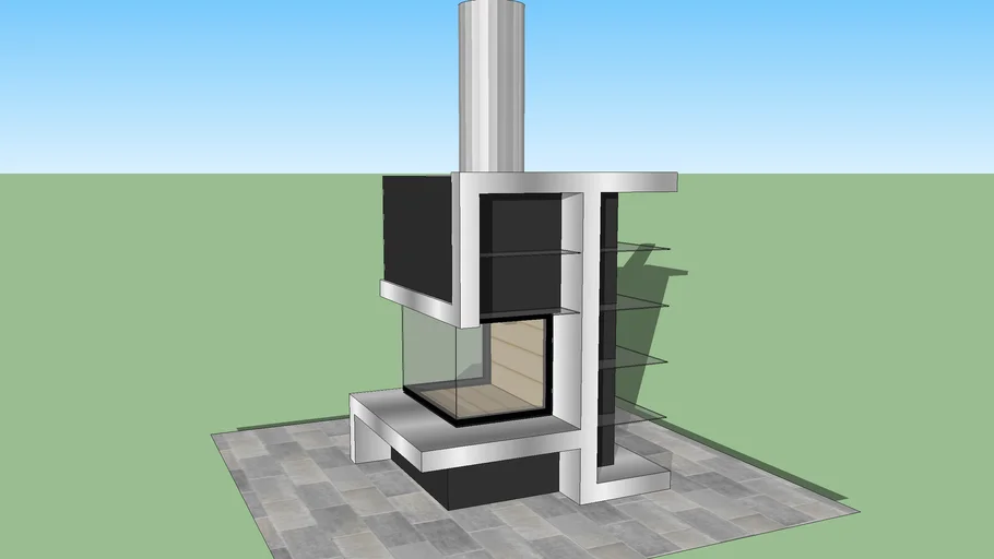 Cheminée Foyer 3 faces design | 3D Warehouse
