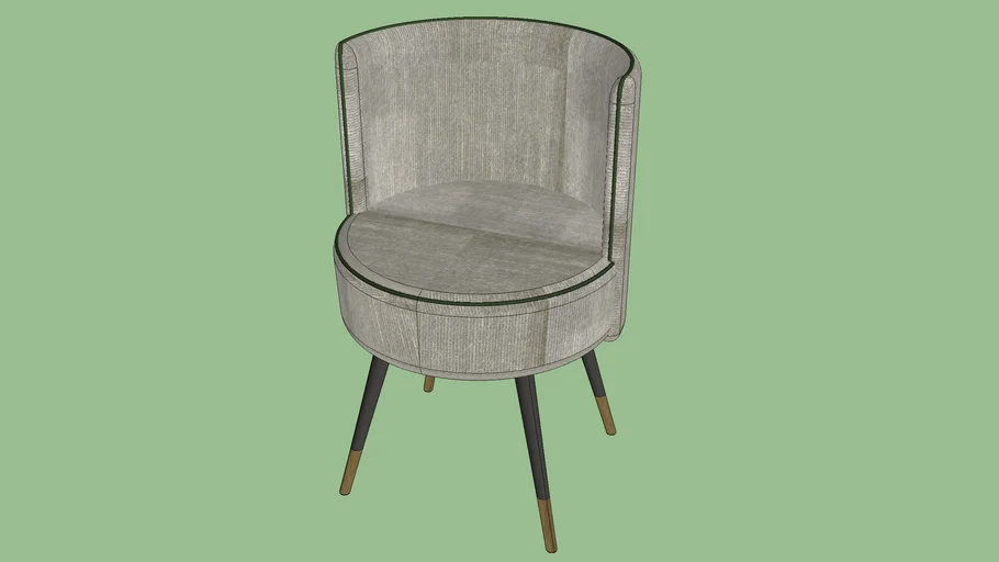 Elegant velvet round armchair '50s style | 3D Warehouse