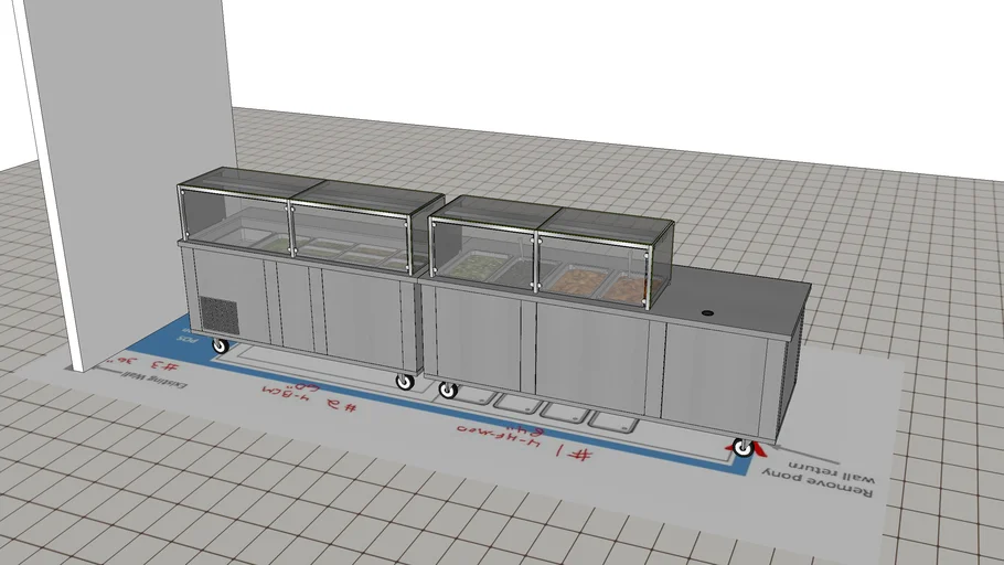 piper serving line with food | 3D Warehouse