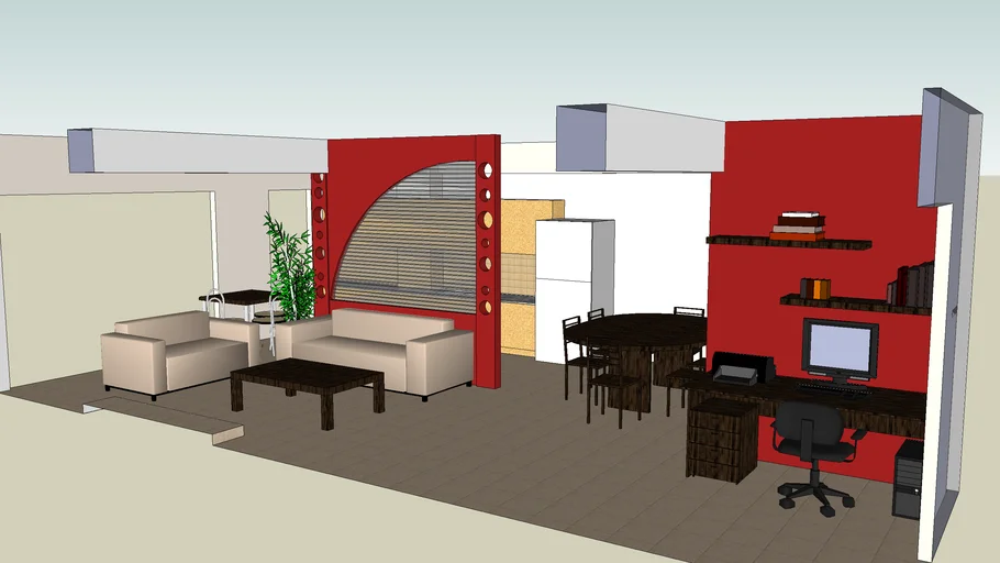 living room with office | 3D Warehouse