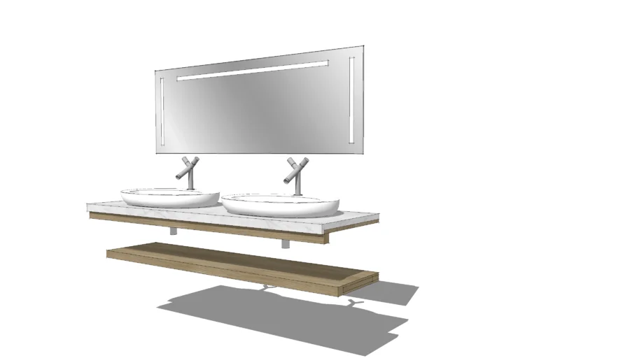 Shelf Style Double vanity | 3D Warehouse