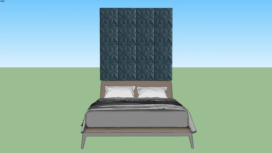 BED WITH BACK PANEL | 3D Warehouse