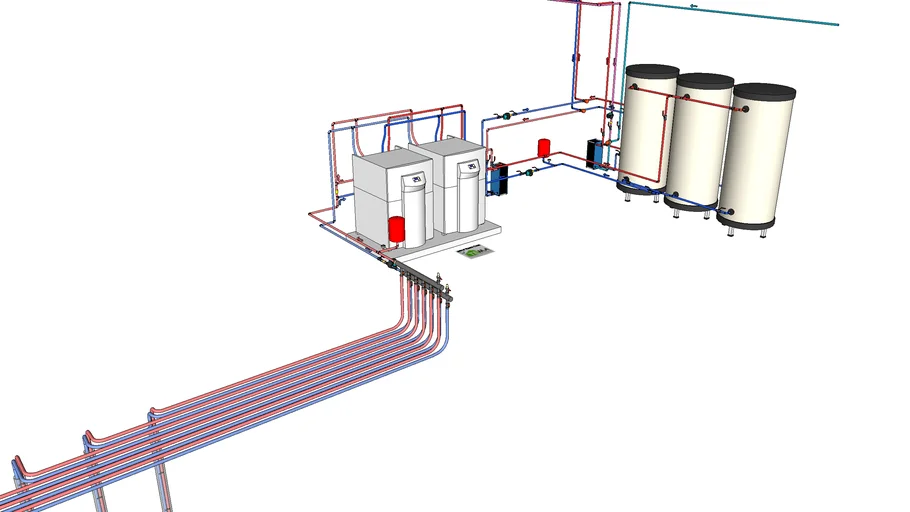 Instala ACS+CALEFA+FRIO central x Geotermia | 3D Warehouse