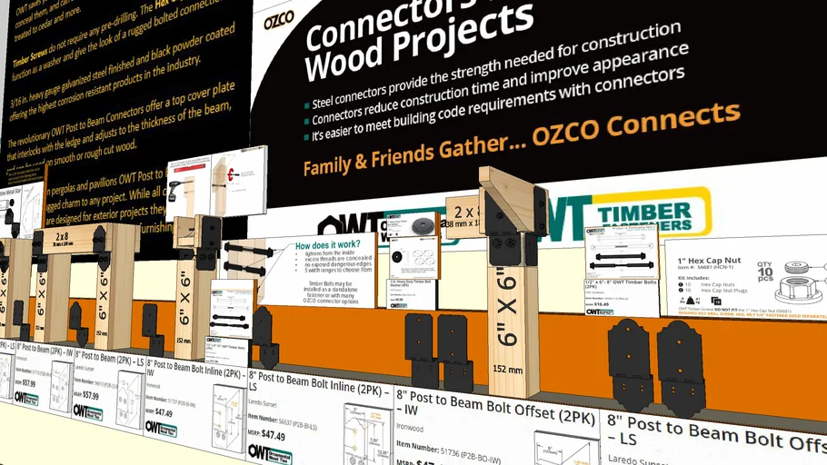OZCO Post To Beam Connectors | 3D Warehouse