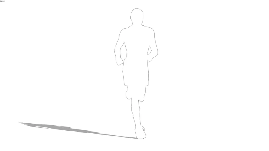 2d silhouette man jogging | 3D Warehouse