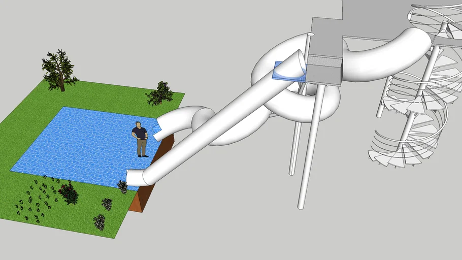 Sketchup Water Slide And Pool WATER SLIDES Download Free 3D Model By