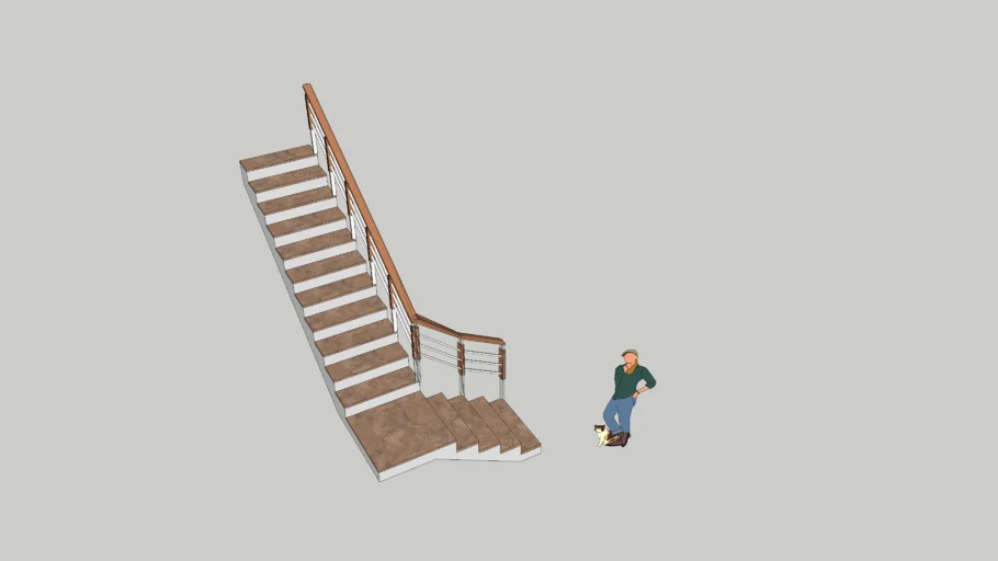 Stairs with railing | 3D Warehouse