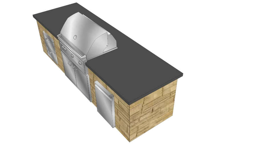 Outdoor kitchen with bbq | 3D Warehouse