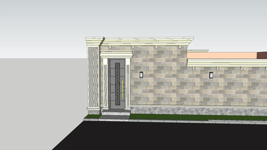 CLASSIC WALL FENCE WITH CNC GATES | 3D Warehouse