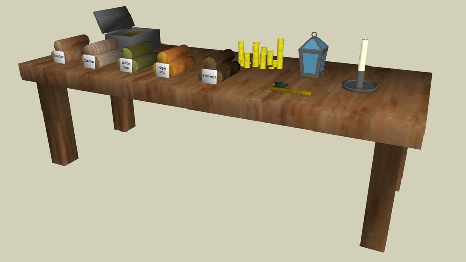 RuneScape Woodcutting and Firemaking table | 3D Warehouse