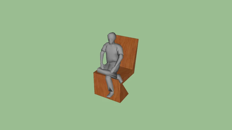 3D Man Sitting On A Wooden Chair | 3D Warehouse