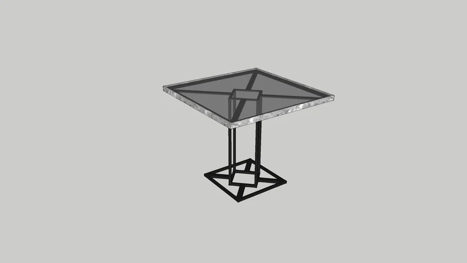 Meja Makan - Marble Glass Meeting - d80 100x100 | 3D Warehouse