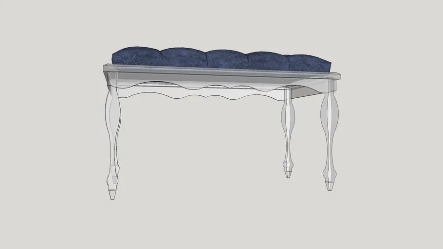 ACRYLIC TUFTED BENCH | 3D Warehouse
