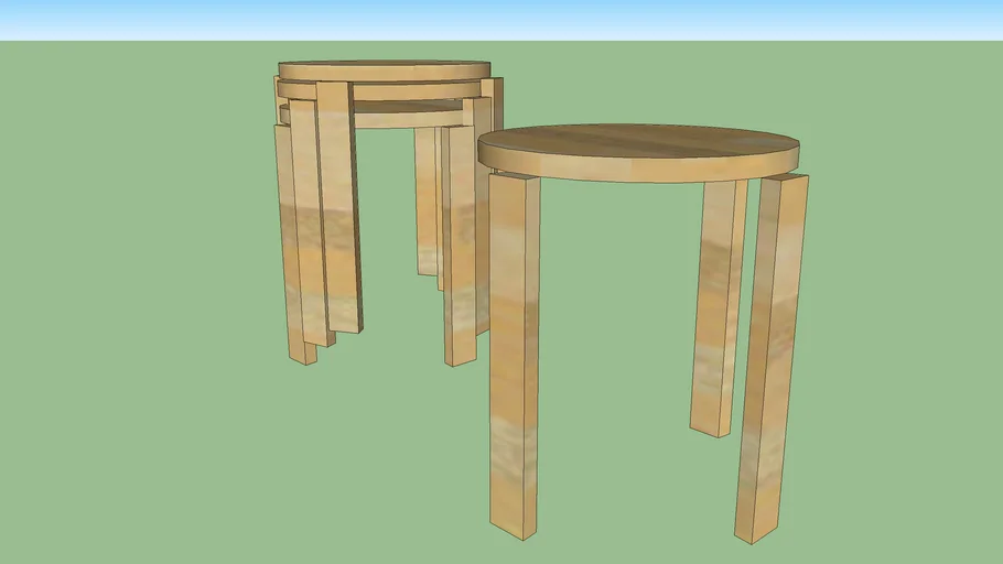 Bentwood Stacking Stool in Natural | 3D Warehouse