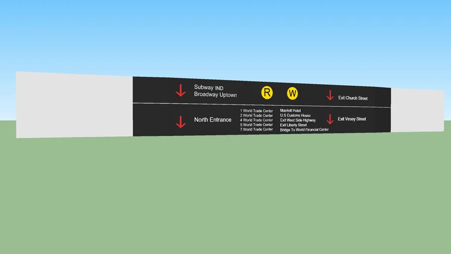WTC Mall Old Black Sign, Directory ALL BUILDINGS & SUBWAY | 3D Warehouse