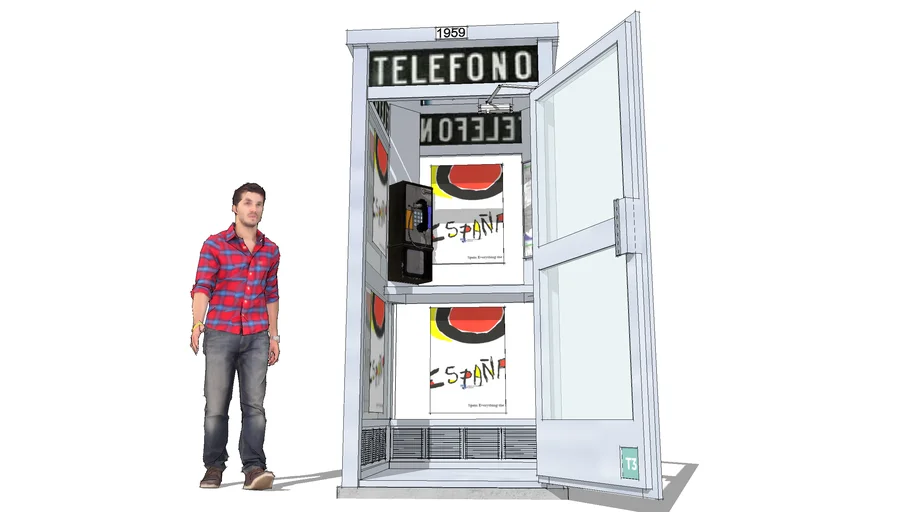 Cabina Telefonica Española años 70 'Spanish Telephone Booth 70s' T3 ...