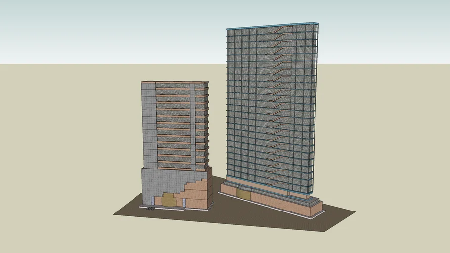 Sky Scaper, Double tower 2 | 3D Warehouse