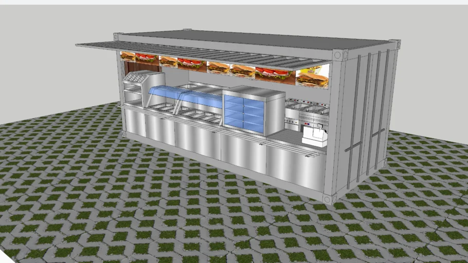 Cargo Container Restaurant | 3D Warehouse