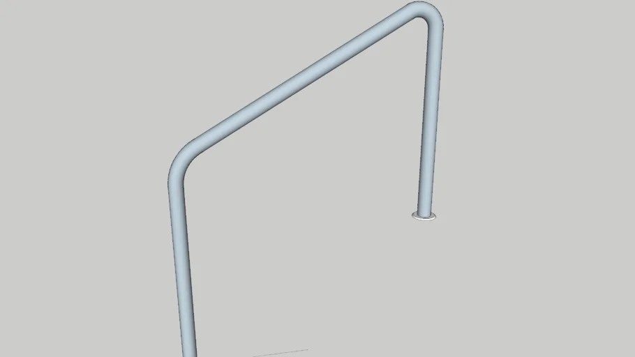 Standard tubular steel handrail for three risers | 3D Warehouse